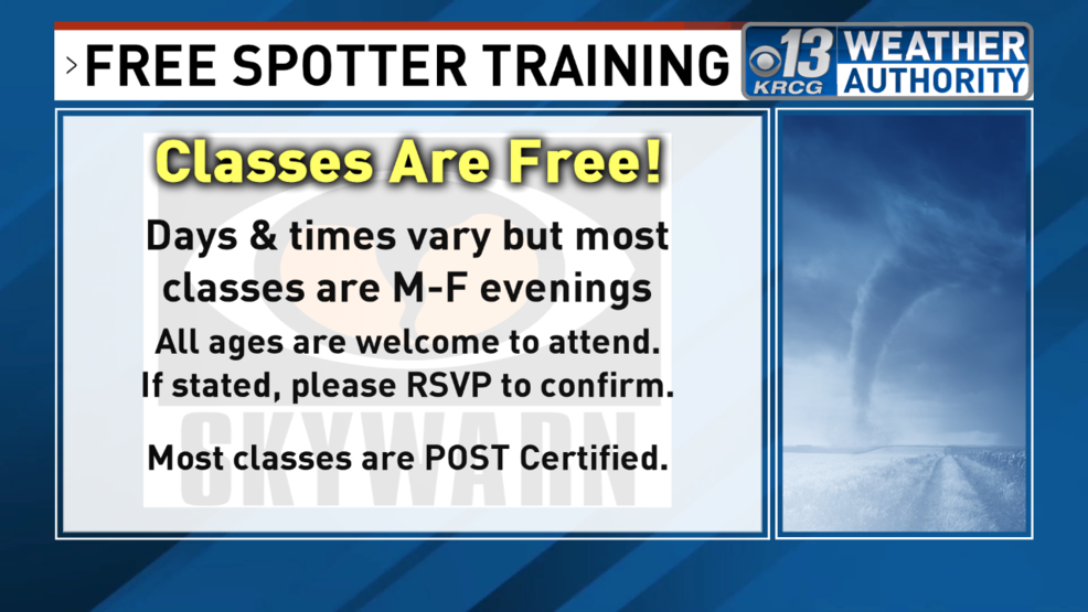 Storm Spotter Training classes for 2020 | KRCG